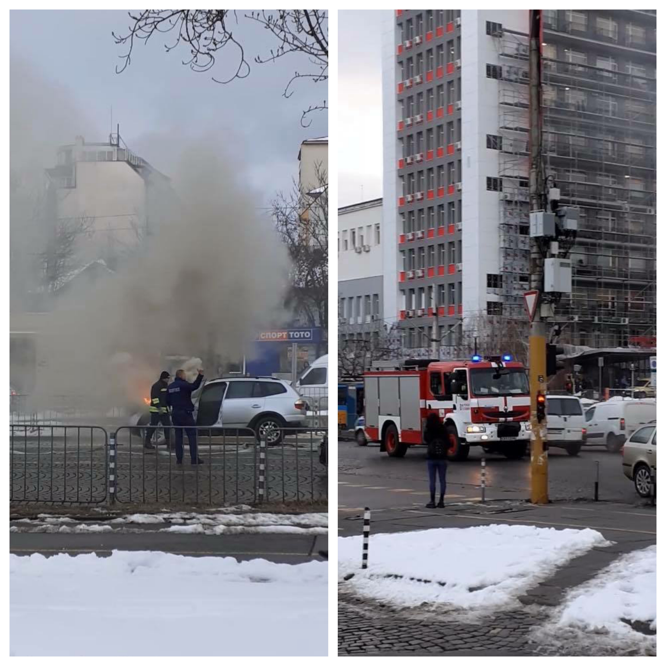 ПЪРВО В ПИК Джип се запали пред Пирогов пожарната е на крак ВИДЕО