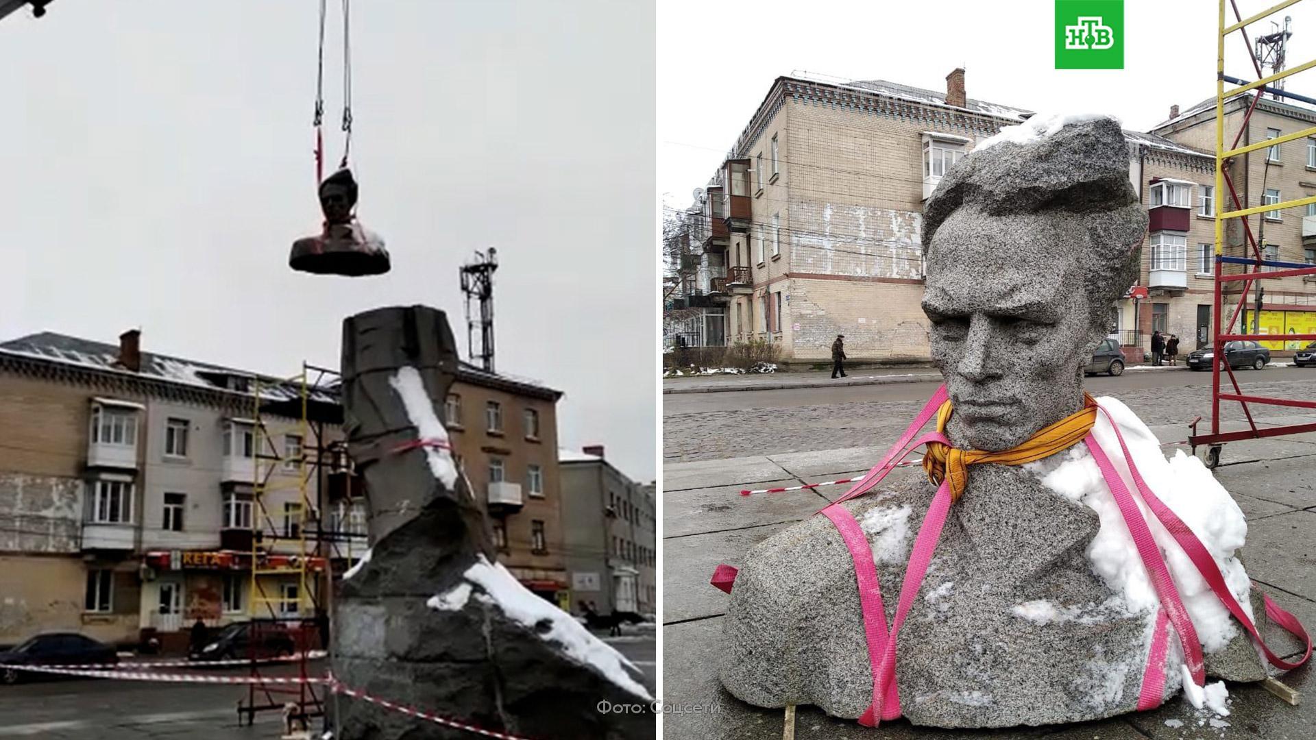 В Украйна премахнаха статуя на известен съветски писател ВИДЕО