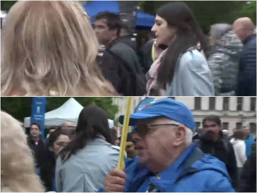 ГРОЗНИ СЦЕНИ В ПИК Соня Колтуклиева нападната и удряна на митинга на ПП пред Лена Бориславова